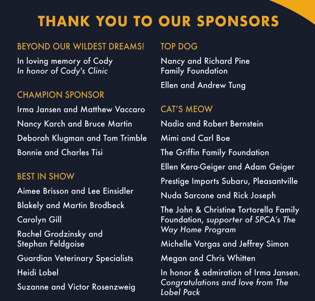 Sponsors Poster 1 - Copy - SPCA Westchester, New York